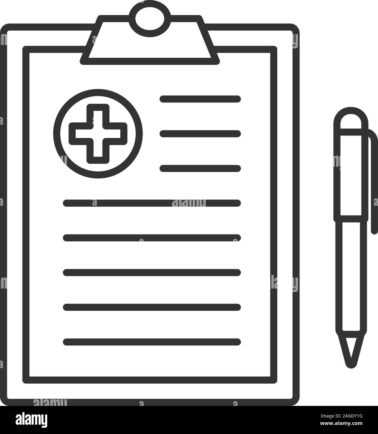 Medical report linear icon. Thin line illustration. Doctor advice ...