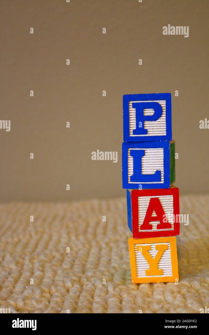 Blocks spell the word hi-res stock photography and images - Alamy