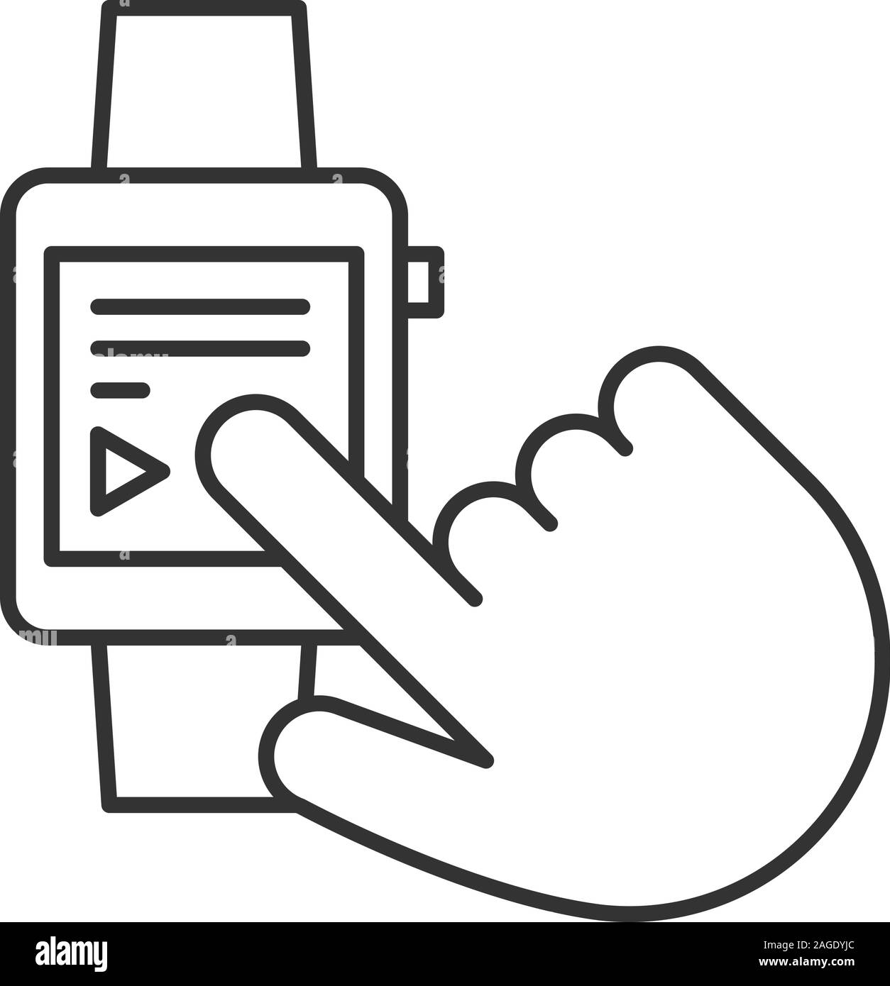 Smartwatch linear icon. Digital wristwatch. Thin line illustration ...