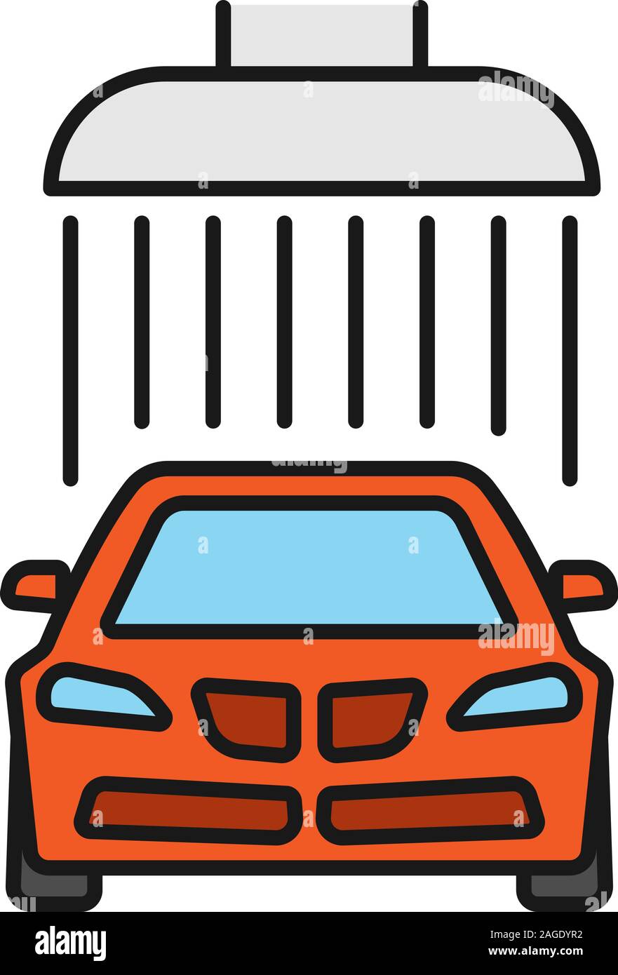 Car washing color icon. Auto cleaning service. Isolated vector ...