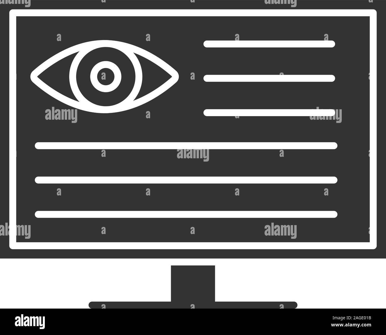 Eye diagnostic computer glyph icon. Vision examination. Silhouette ...