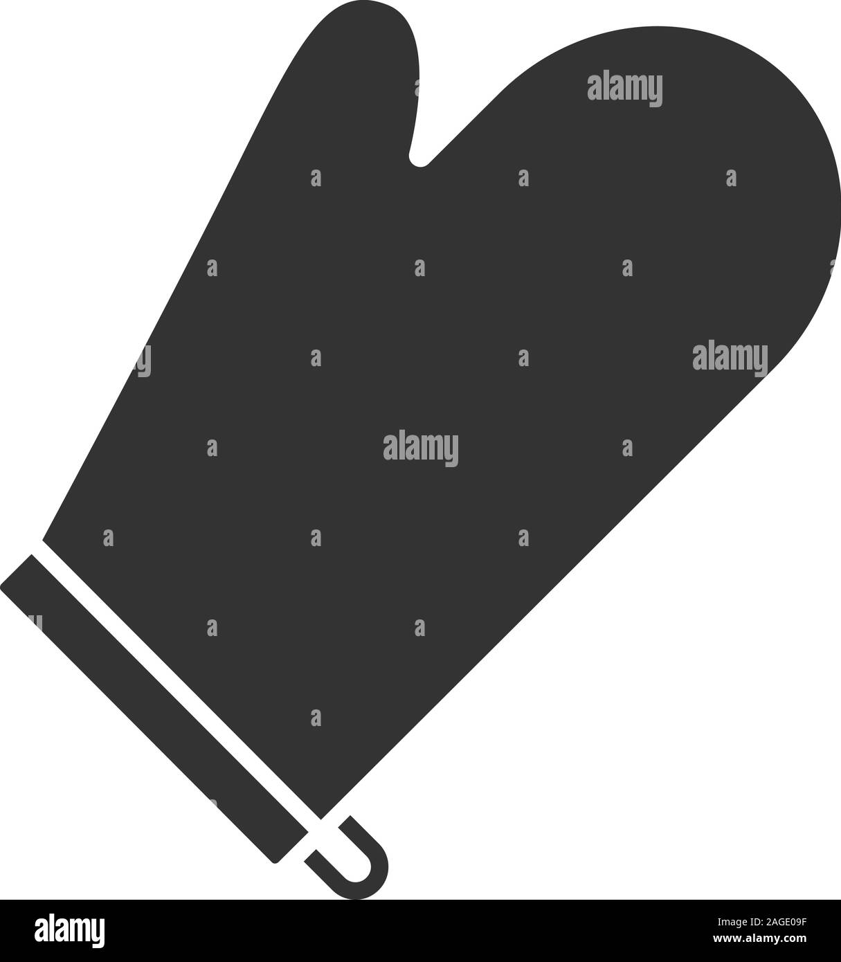 Oven mitt glyph icon. Pot holder. Silhouette symbol. Negative space ...