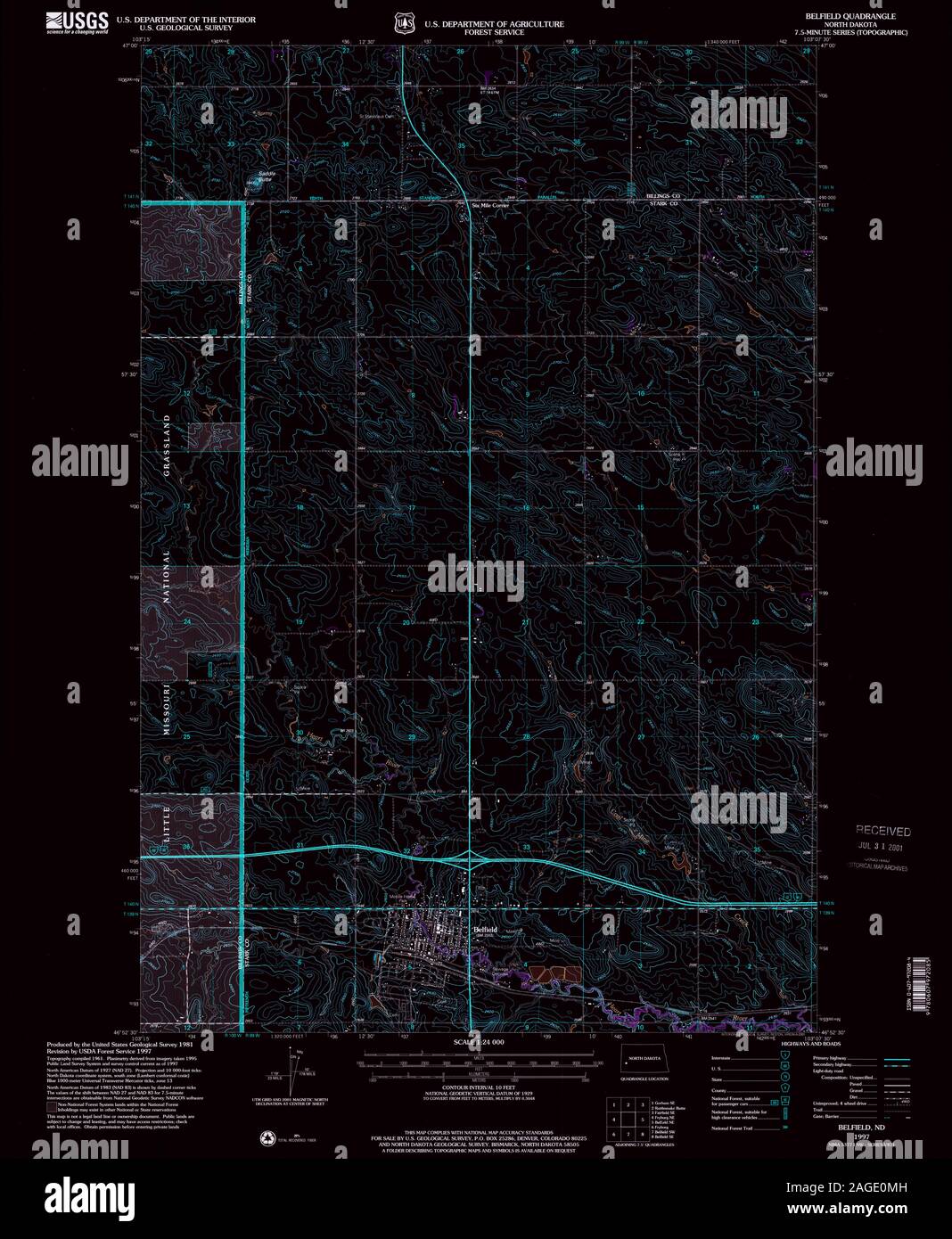 Belfield map hi-res stock photography and images - Alamy