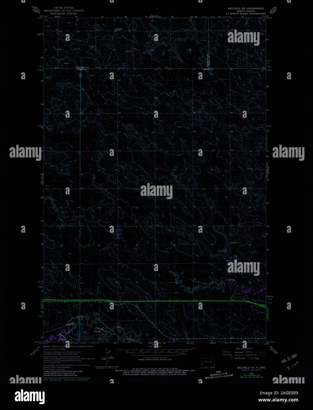 Belfield map hi-res stock photography and images - Alamy
