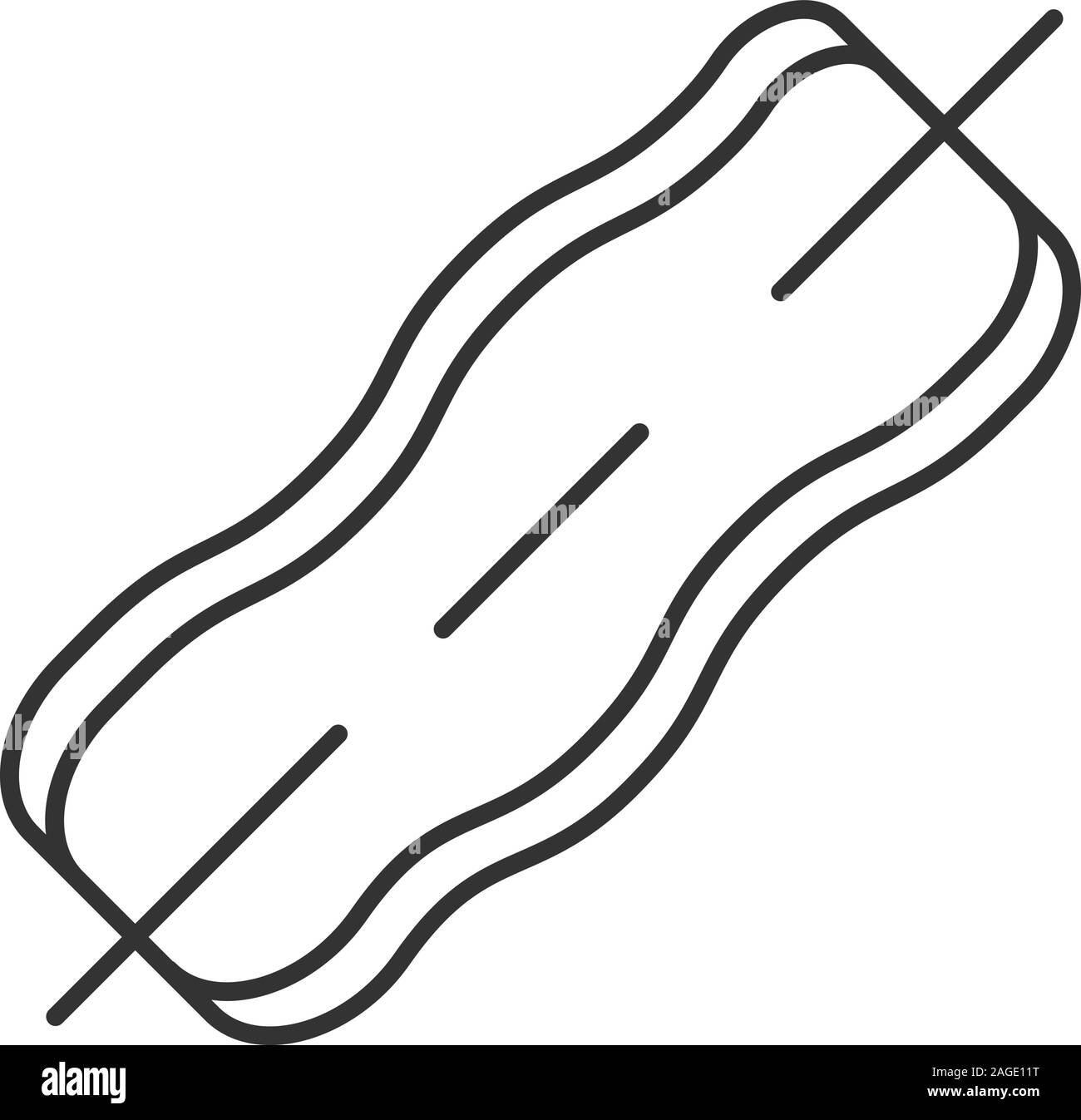 Bacon Strip On Skewer Linear Icon Thin Line Illustration Contour