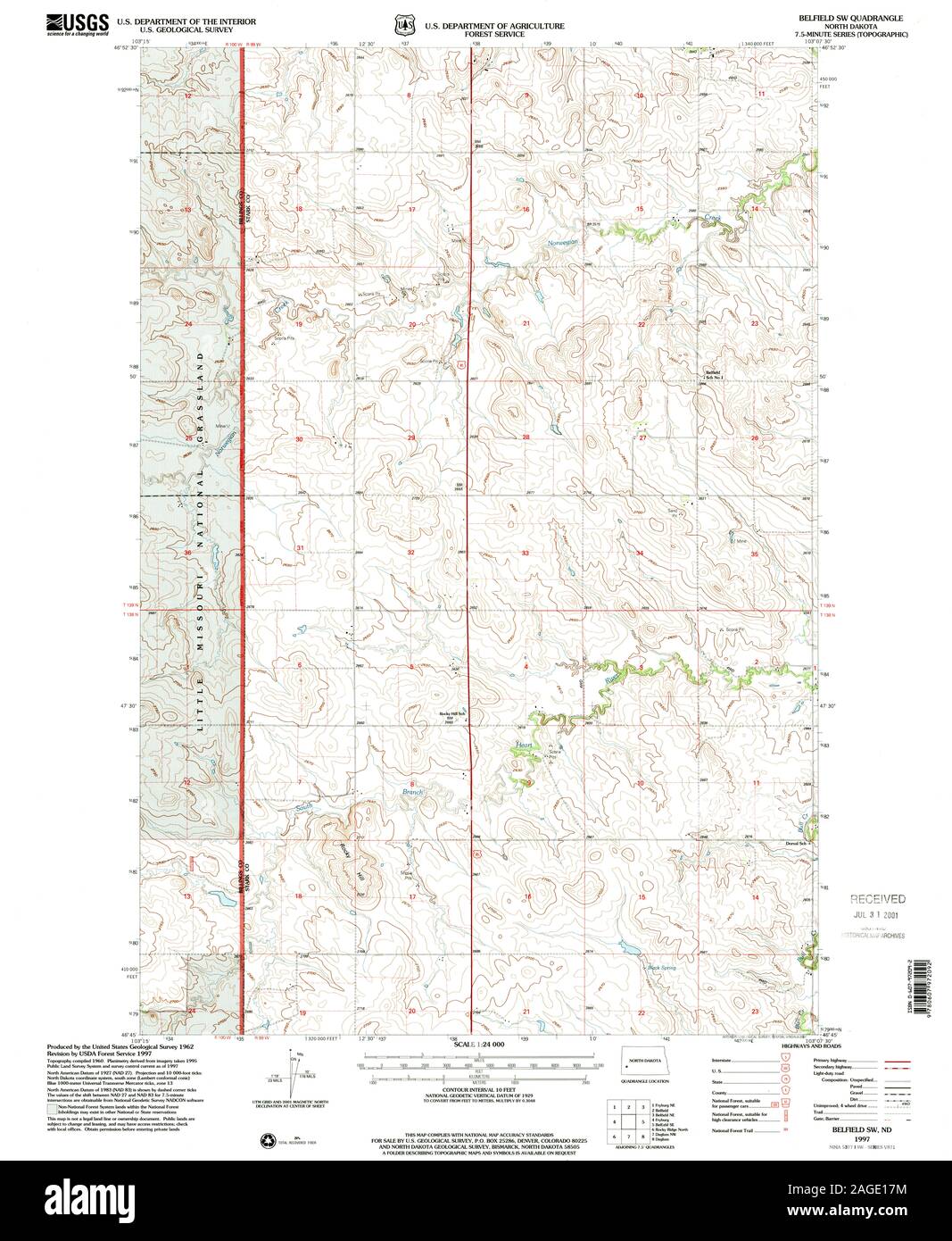 Belfield map hi-res stock photography and images - Alamy