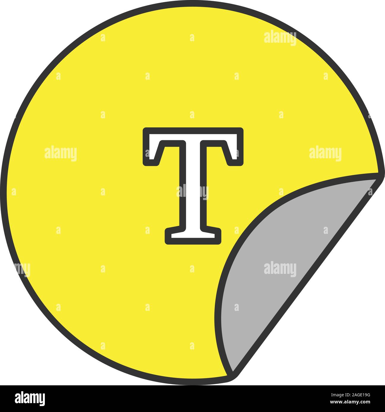 Round sticker color icon. Sticky label. Isolated vector illustration ...