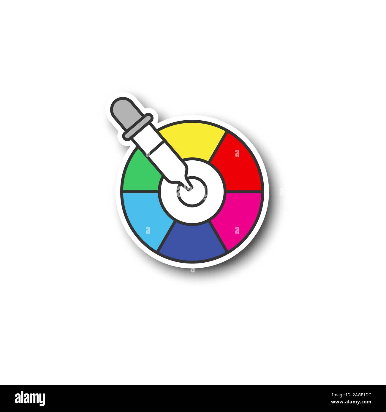 Color picker tool patch. Color sticker. Vector isolated illustration ...