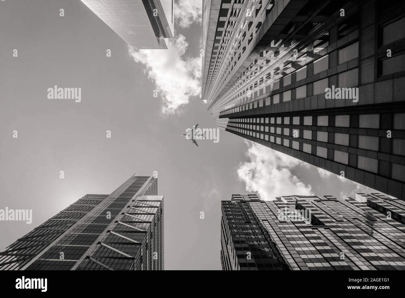 Airplane shadow skyscraper hi-res stock photography and images - Alamy