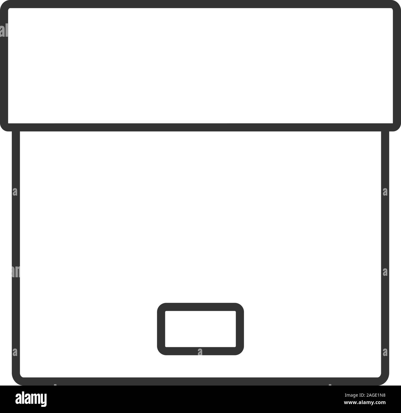 Parcel linear icon. Thin line illustration. Package. Cardboard box ...