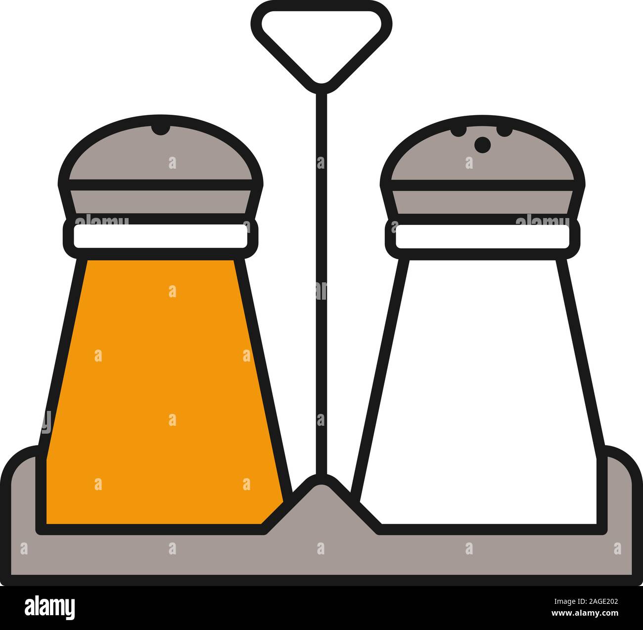 Salt and pepper shakers color icon. Spice. Isolated vector illustration ...