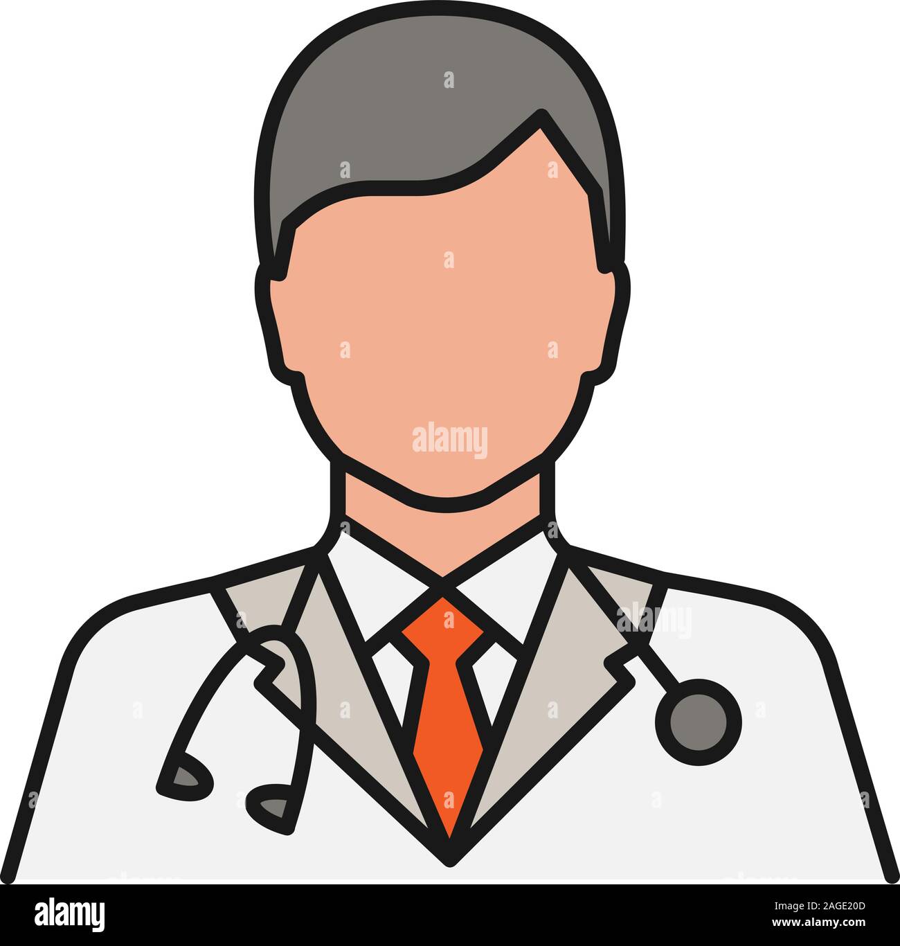 Doctor color icon. Medical worker. Practitioner. Isolated vector ...