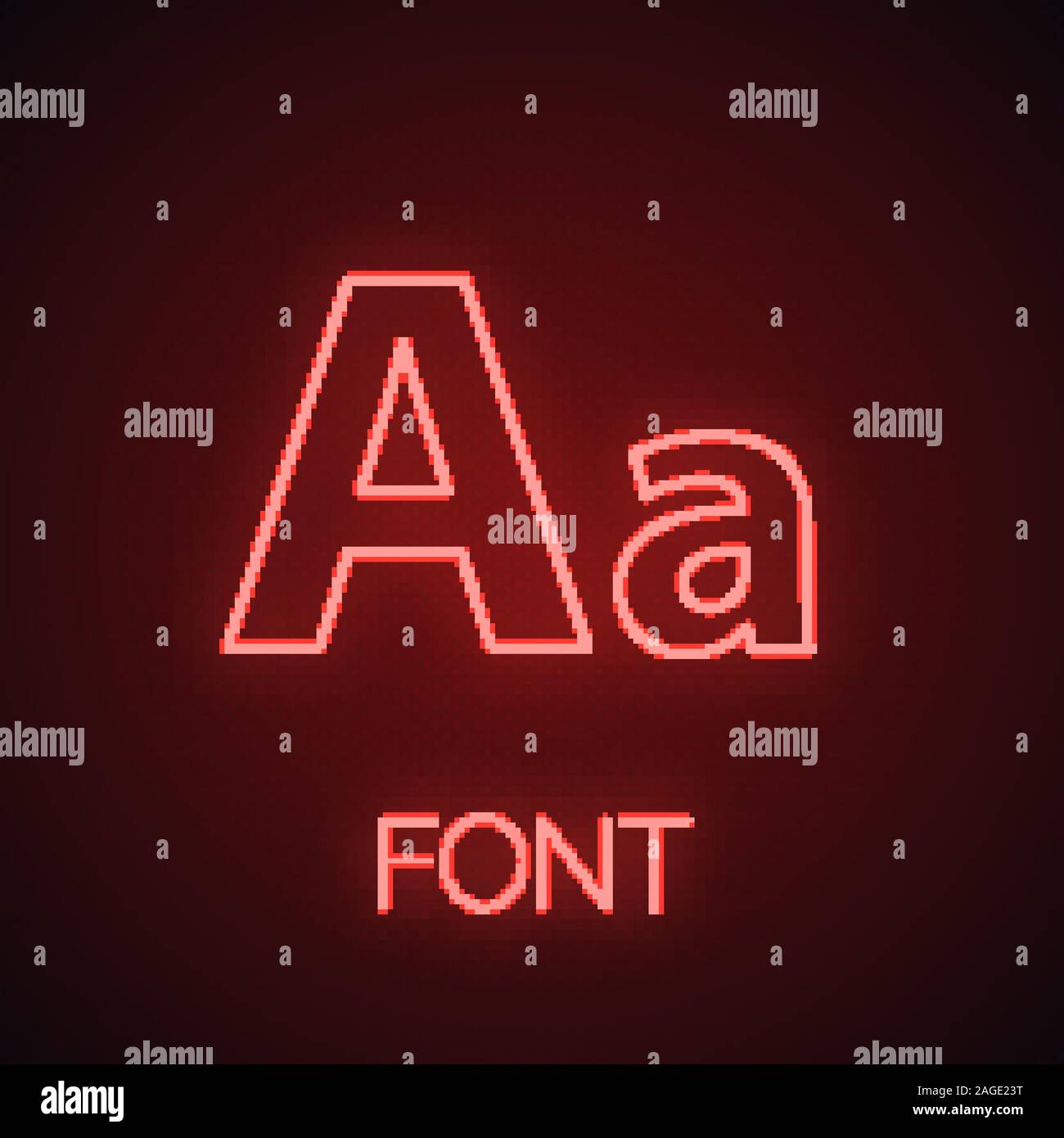 Font neon light icon. Letters design. Glowing sign. Vector isolated ...