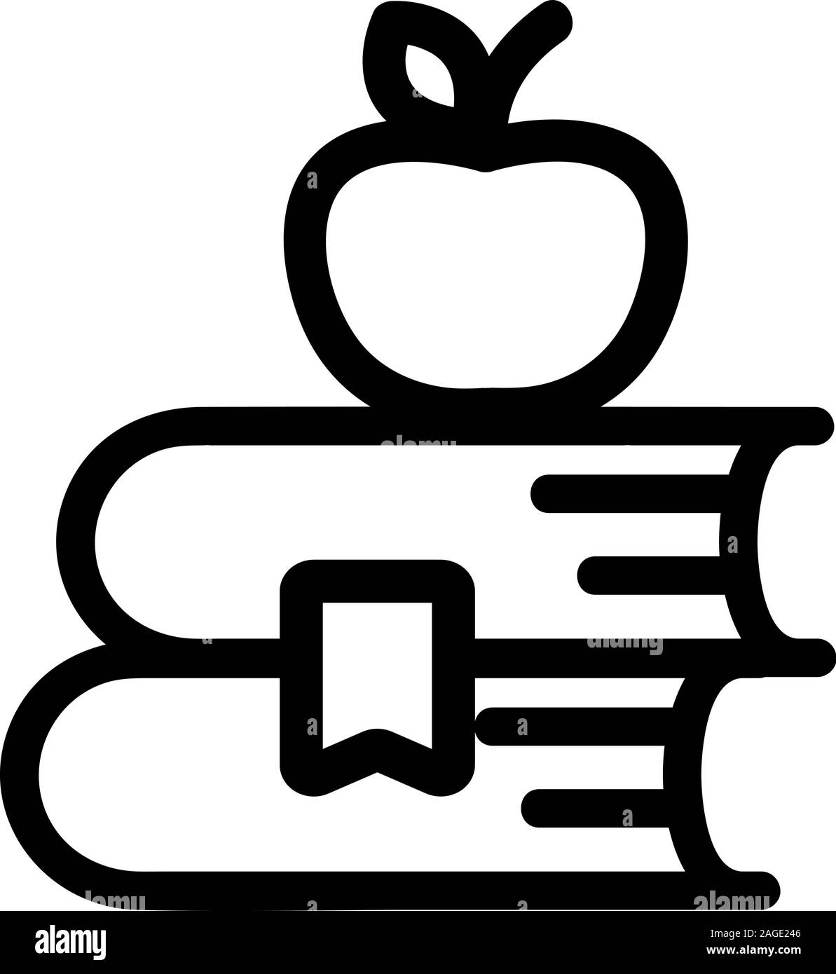 book and apple icon vector. Isolated contour symbol illustration Stock ...
