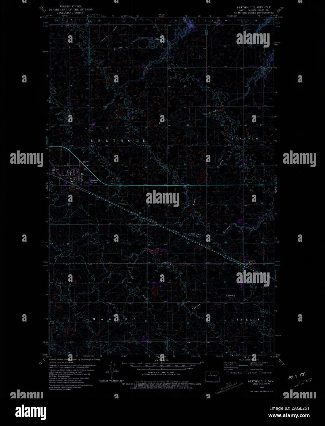 Berthold north dakota map hi-res stock photography and images - Alamy