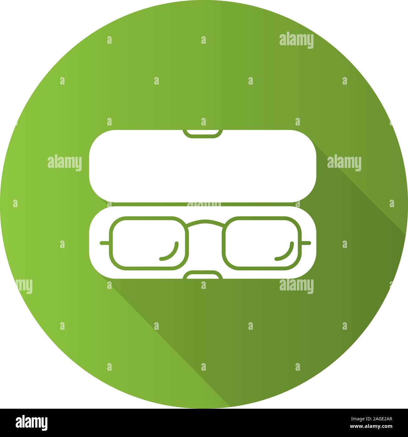 Eyeglasses case flat design long shadow glyph icon. Spectacles box ...