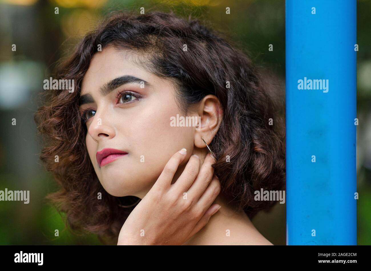 BEAU BASSIN, MAURITIUS - Jan 08, 2019: portrait of an indian model ...