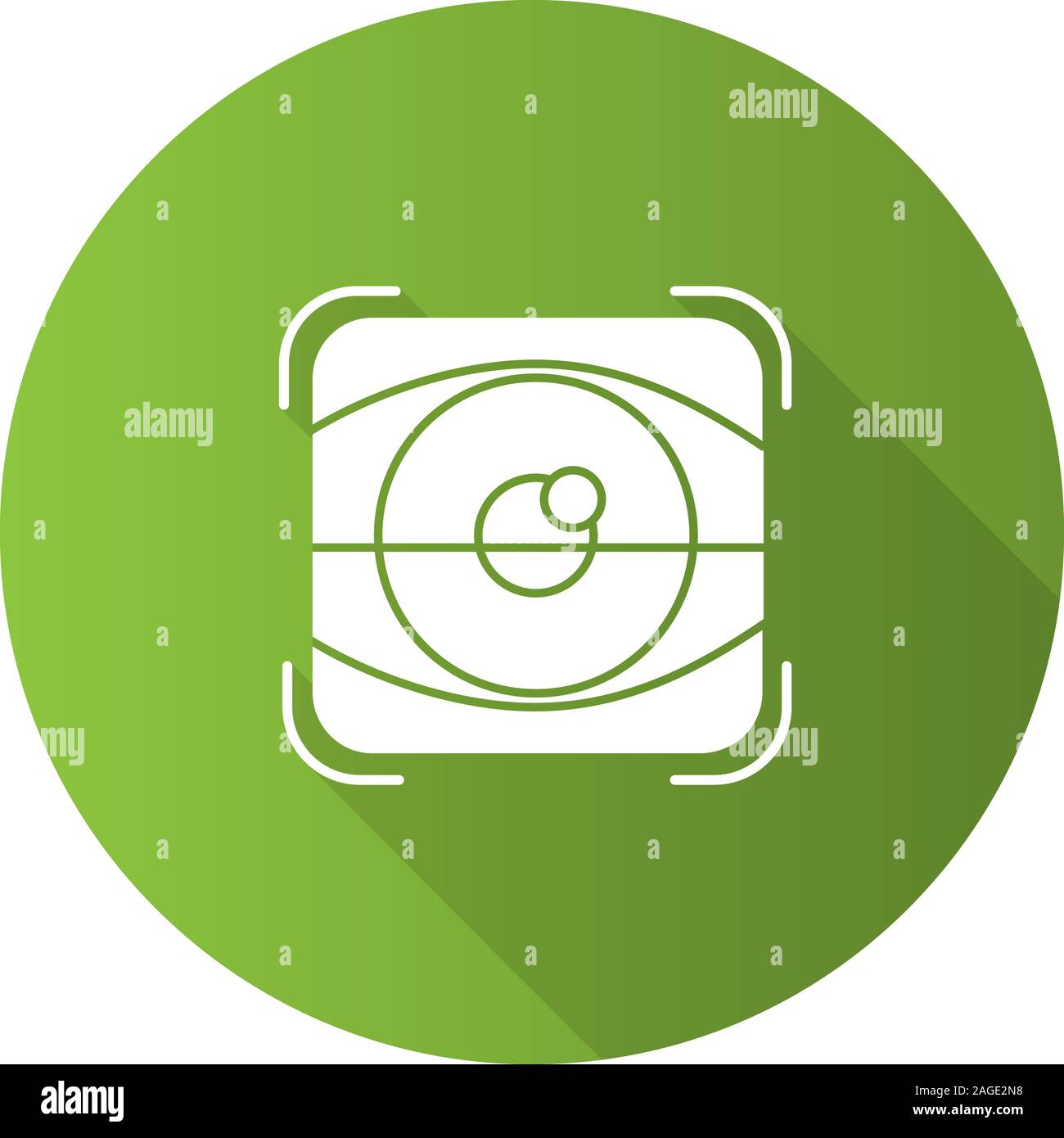 Retina scan flat design long shadow glyph icon. Optometry. Eye ...