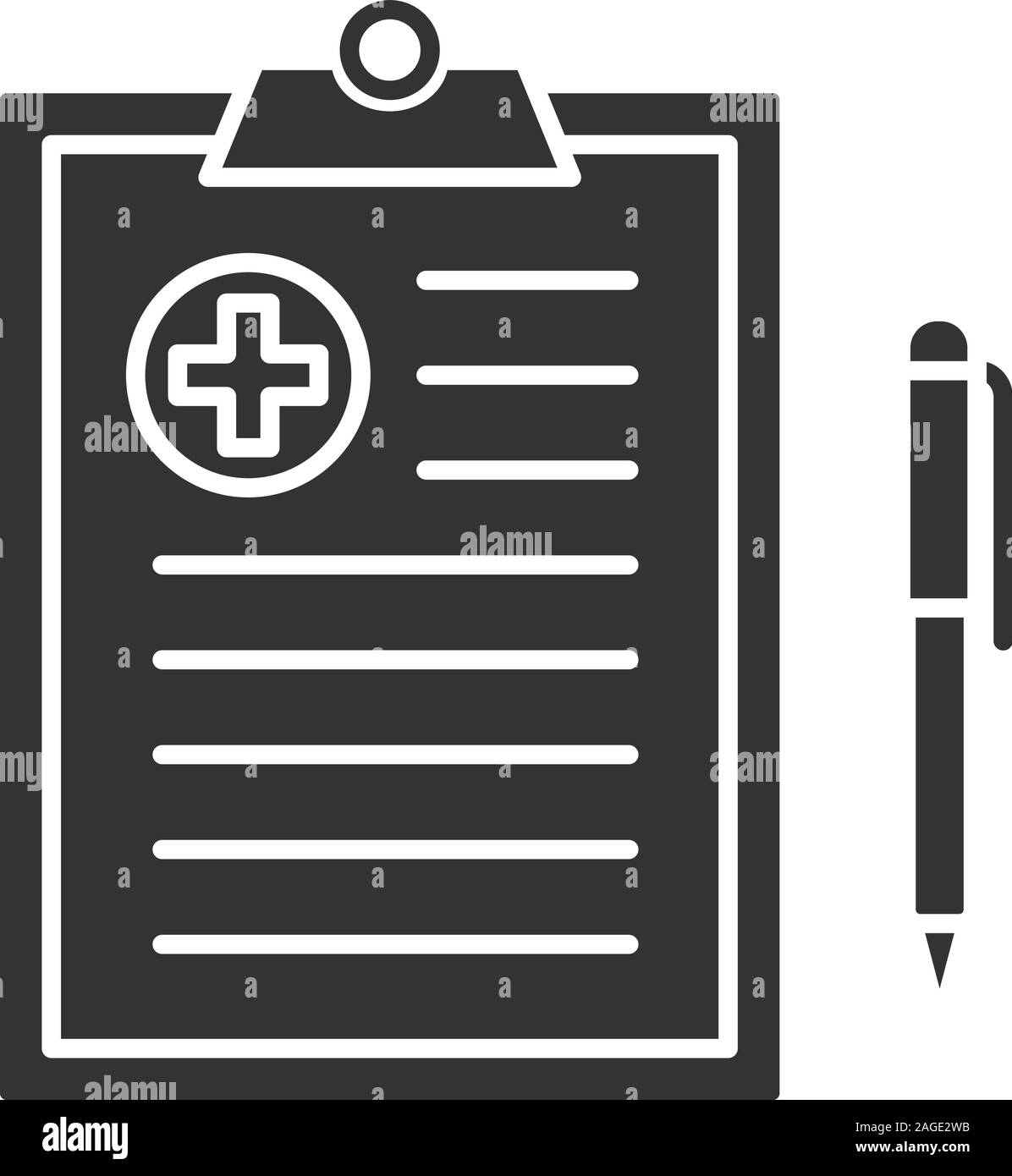 Medical report glyph icon. Doctor advice. Silhouette symbol. Negative ...