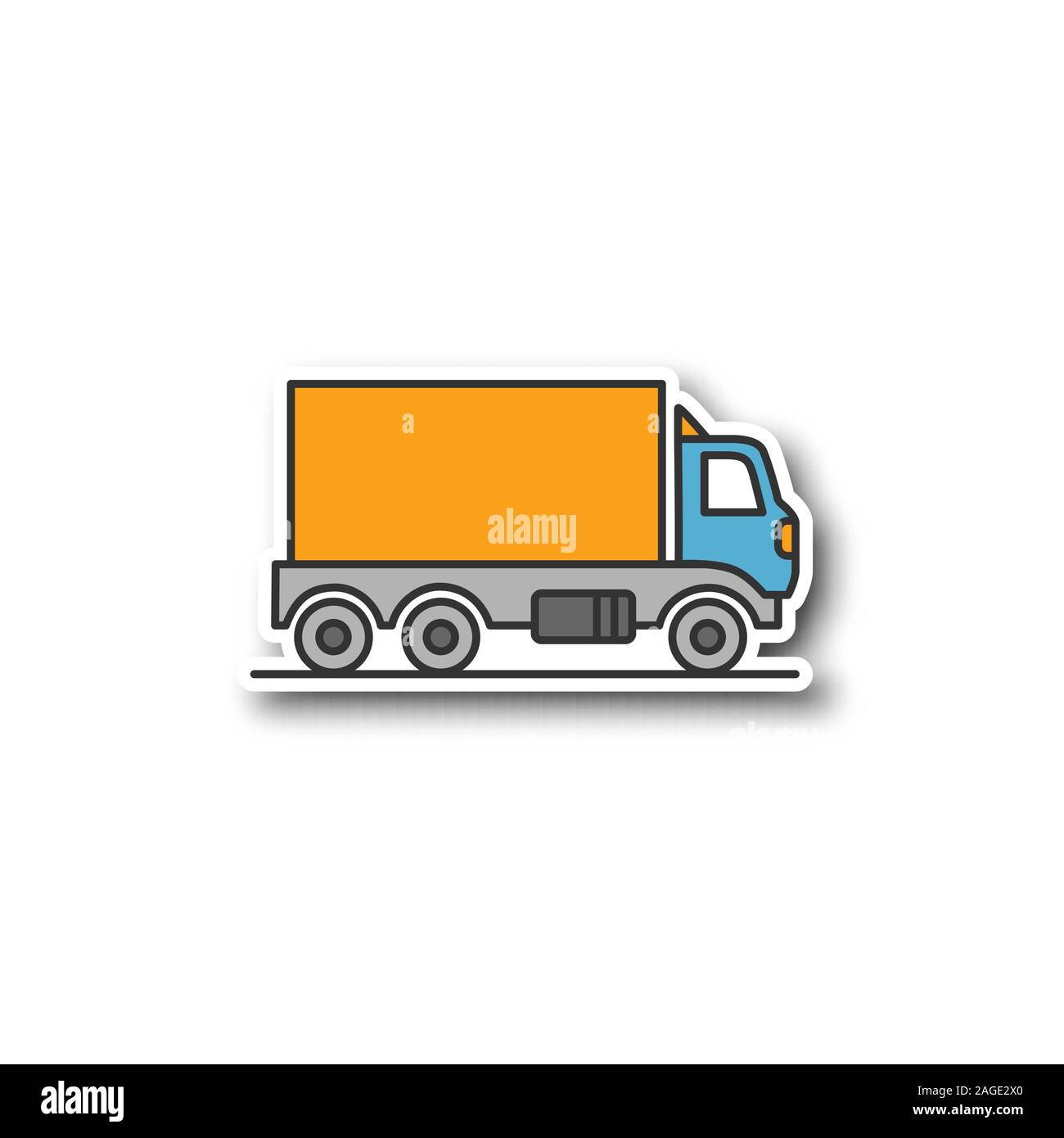 Delivery truck patch. Color sticker. Freight transport. Vector isolated ...