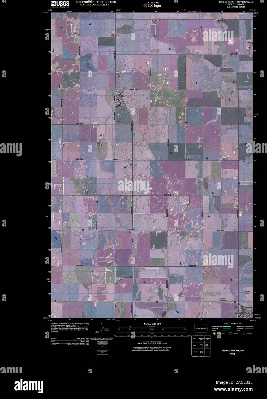 Map of bisbee north dakota hi-res stock photography and images - Alamy