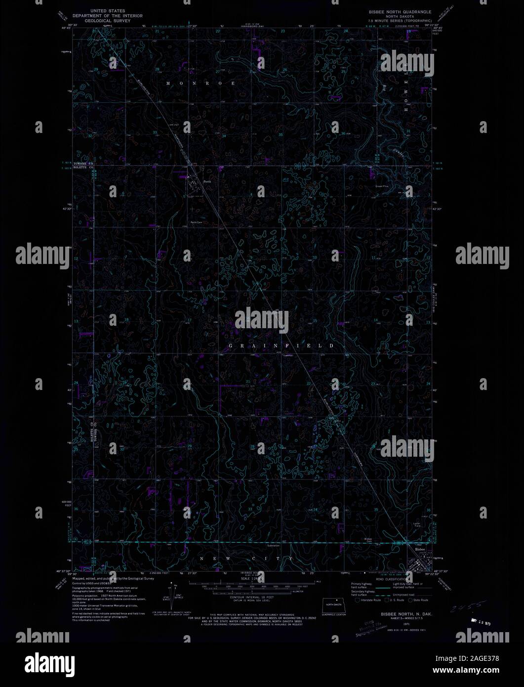 Map of bisbee north dakota hi-res stock photography and images - Alamy
