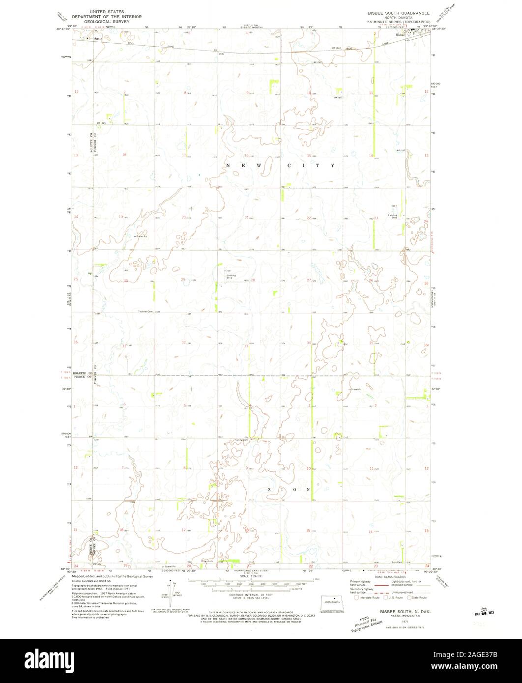 Map of bisbee north dakota hi-res stock photography and images - Alamy