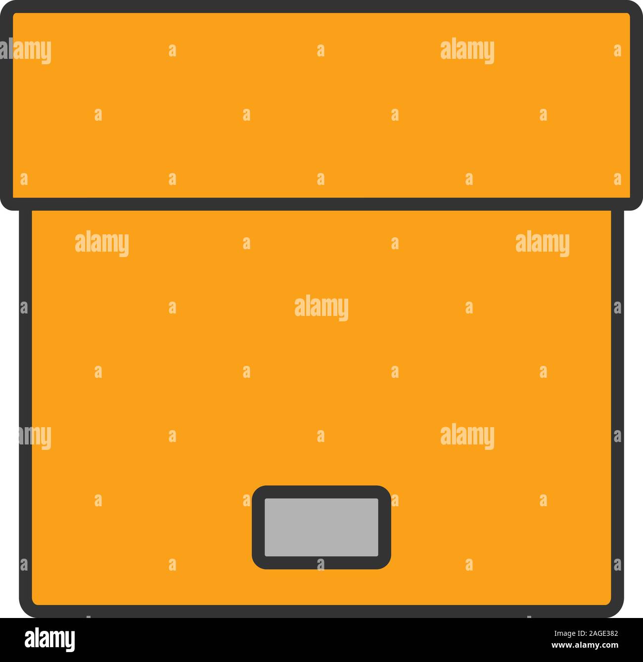 Parcel color icon. Package. Cardboard box. Isolated vector illustration ...