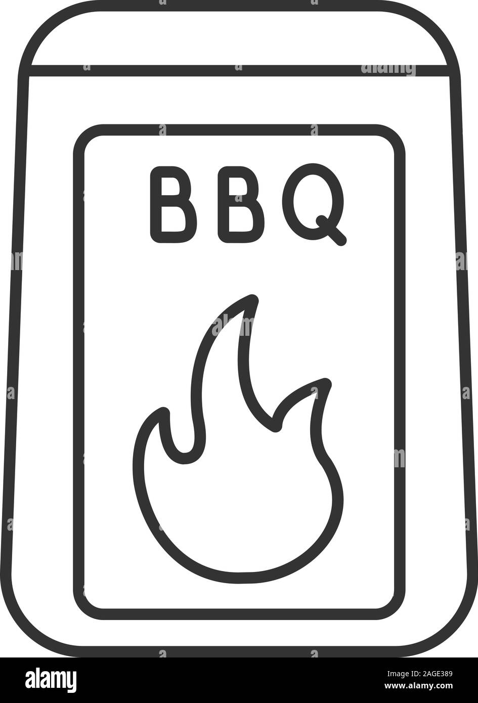 Barbeque coal linear icon. Thin line illustration. Bbq fuel. Contour ...