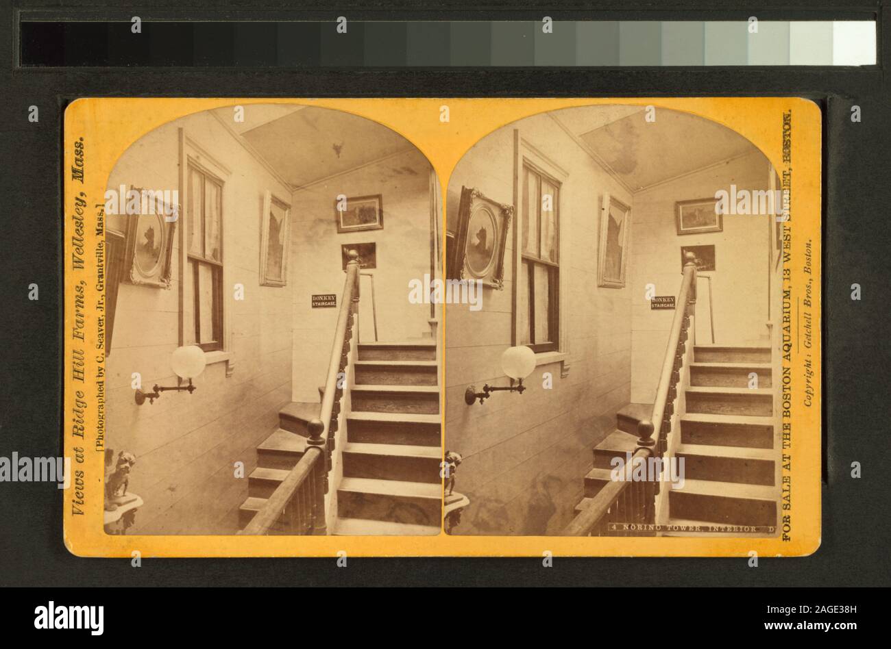 Interior of Norino tower showing stairway Interior of Norino tower ...