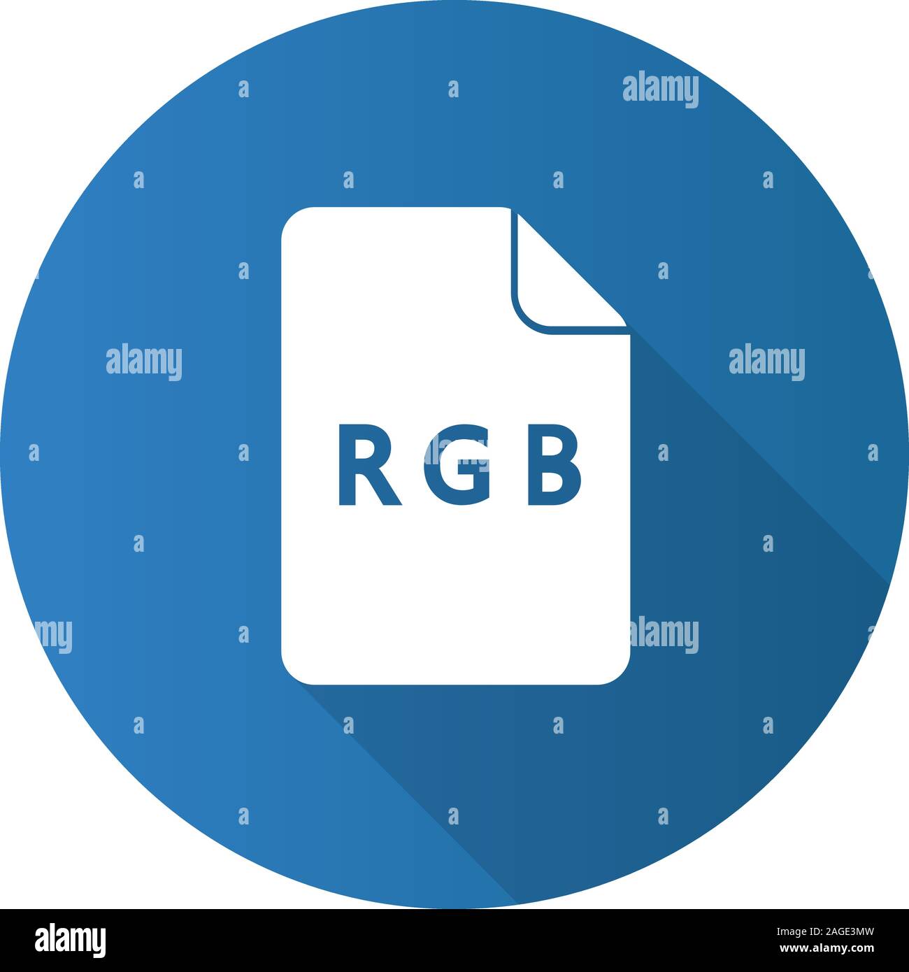 RGB color model flat design long shadow glyph icon. Red, green, blue ...