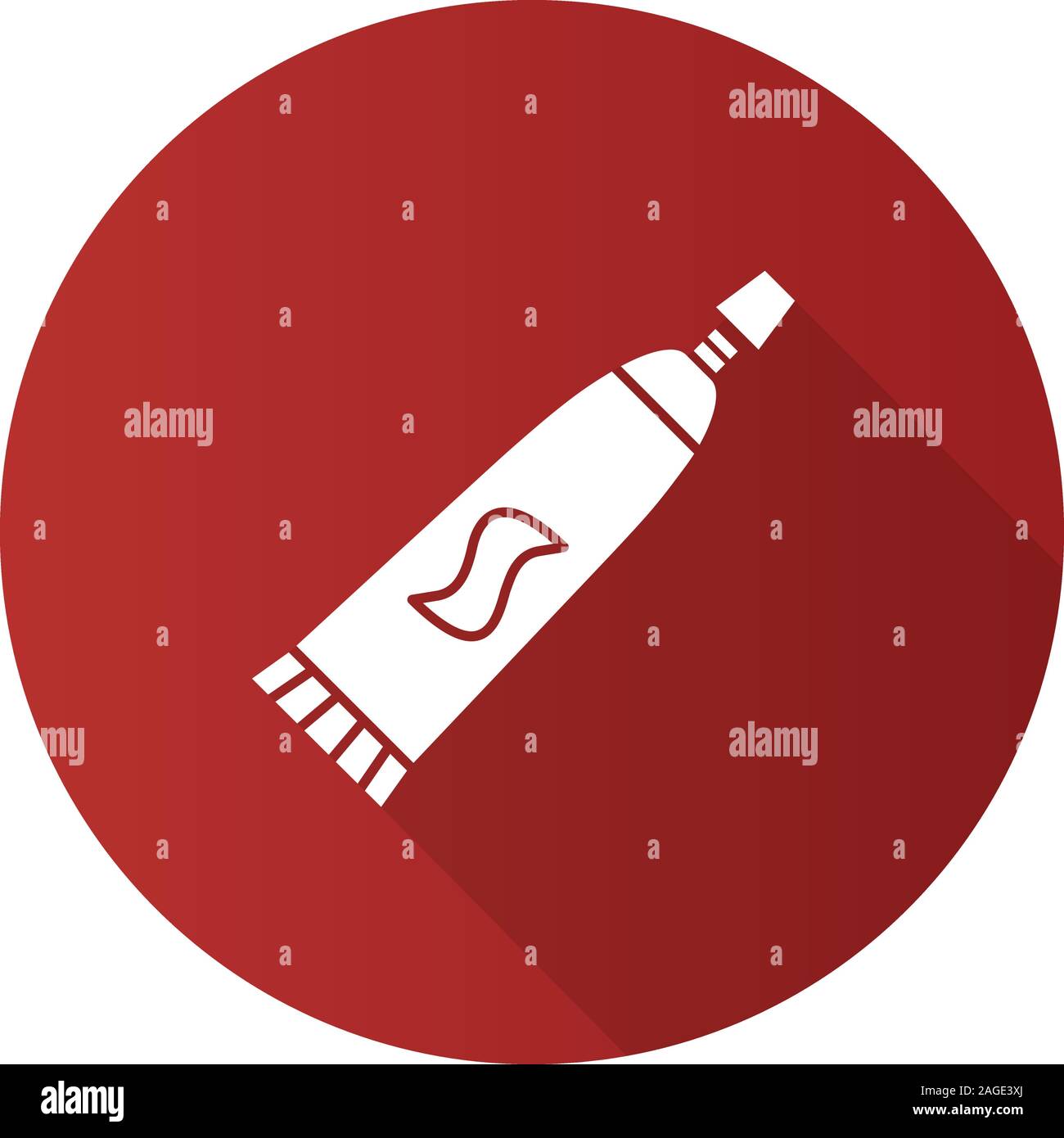 Toothpaste flat design long shadow glyph icon. Dentifrice. Vector ...