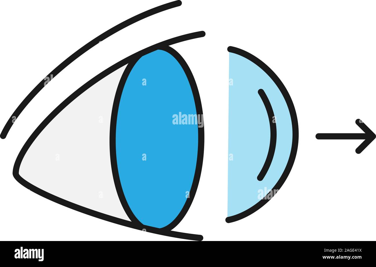 Eye contact lenses removing color icon. Isolated vector illustration ...