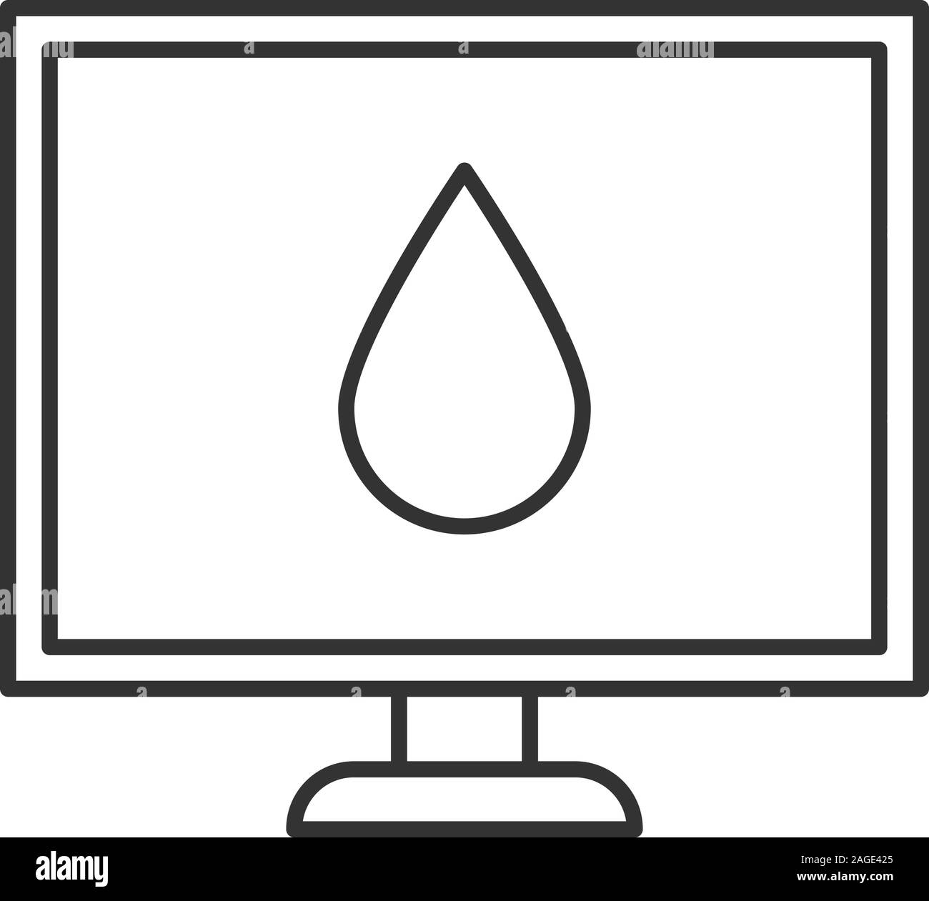 Computer Display Calibration Linear Icon Thin Line Illustration