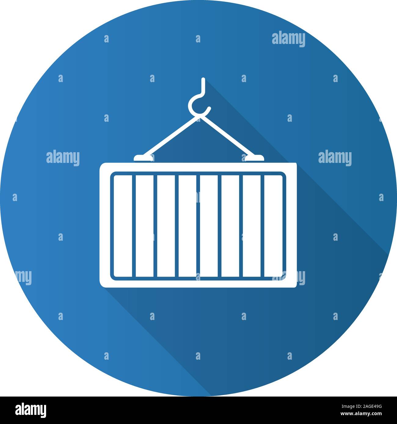 Intermodal container flat design long shadow glyph icon. Shipping ...