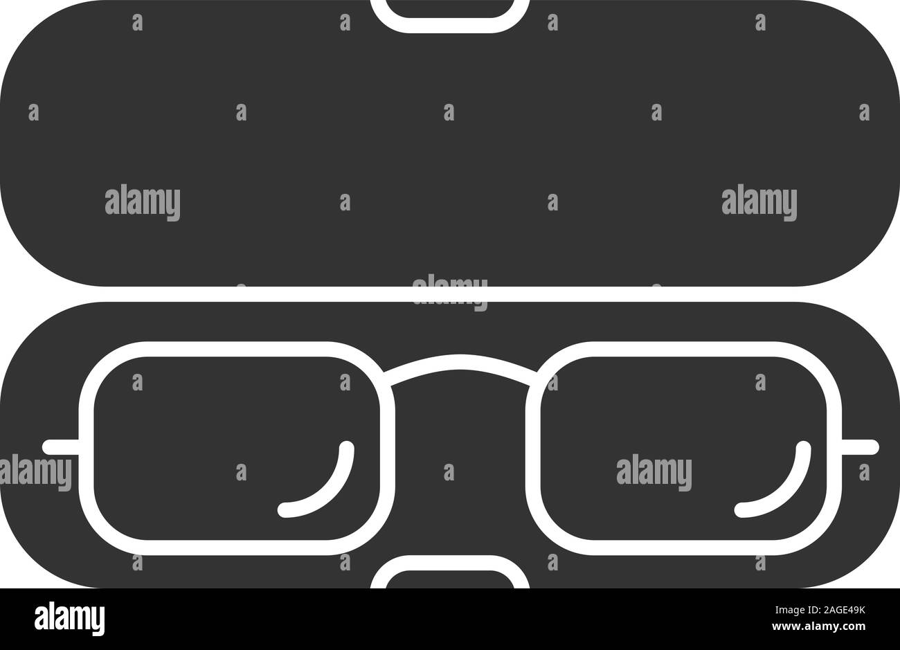 Eyeglasses case glyph icon. Spectacles box. Silhouette symbol. Negative ...