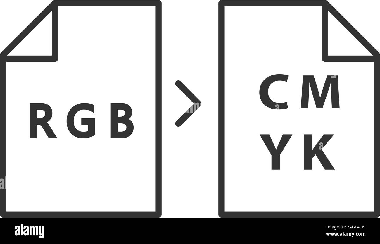 Color models conversion linear icon. Thin line illustration. RGB color ...