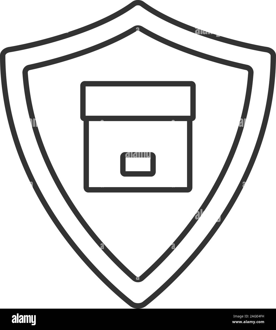 Secure delivery linear icon. Thin line illustration. Cargo insurance ...