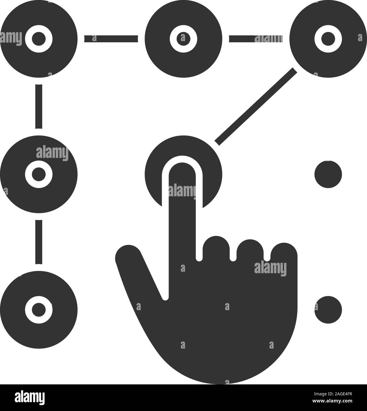 Lock pattern glyph icon. Silhouette symbol. Negative space. Hand ...