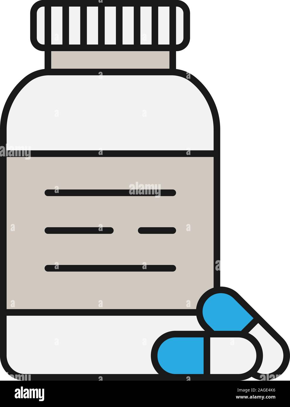 Pills bottle color icon. Isolated vector illustration Stock Vector ...