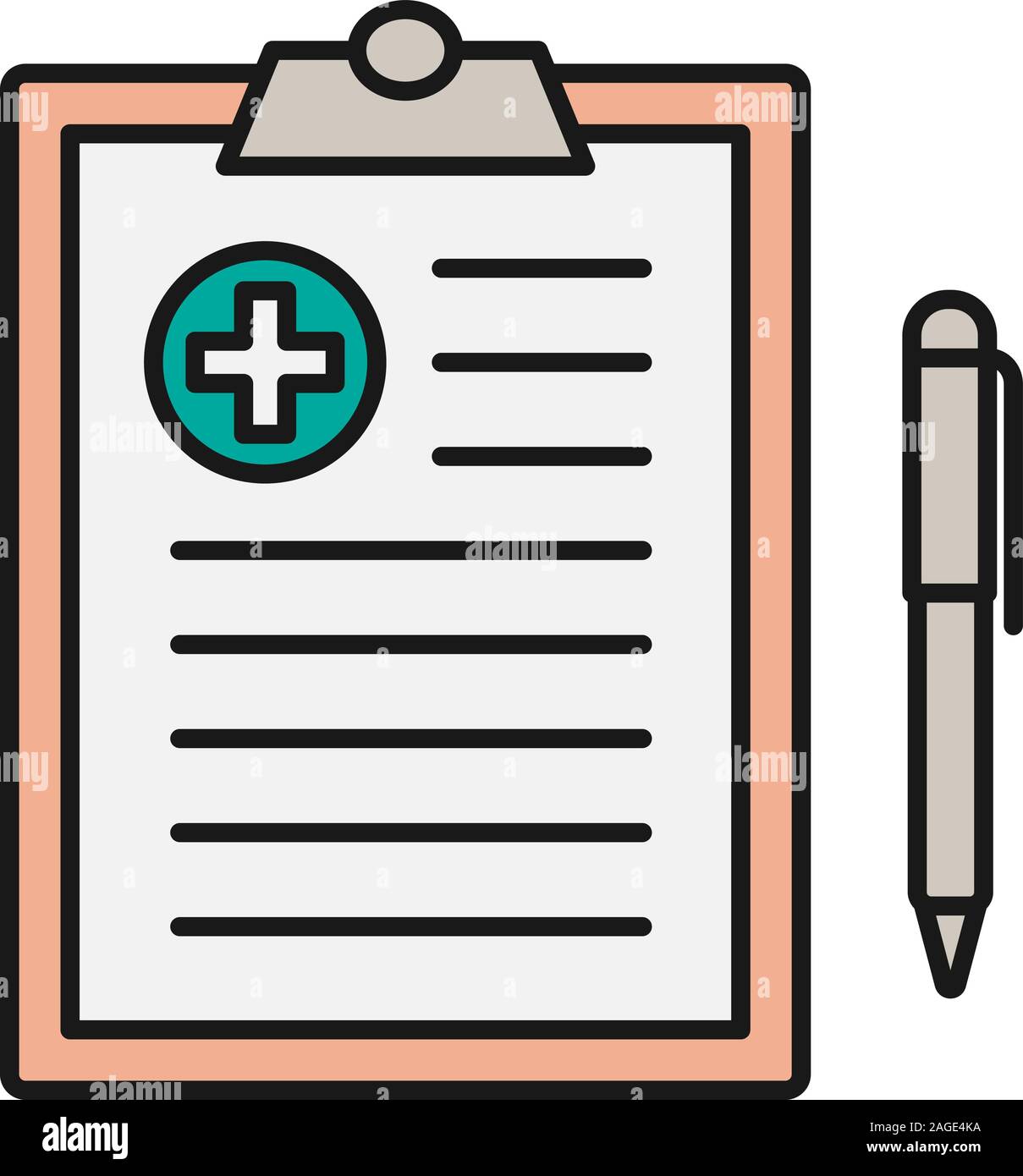 Medical report color icon. Doctor advice. Isolated vector illustration ...