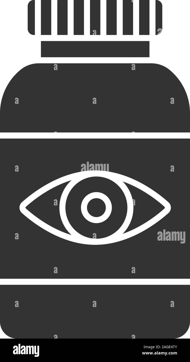 Eye pills glyph icon. Medications. Silhouette symbol. Negative space ...
