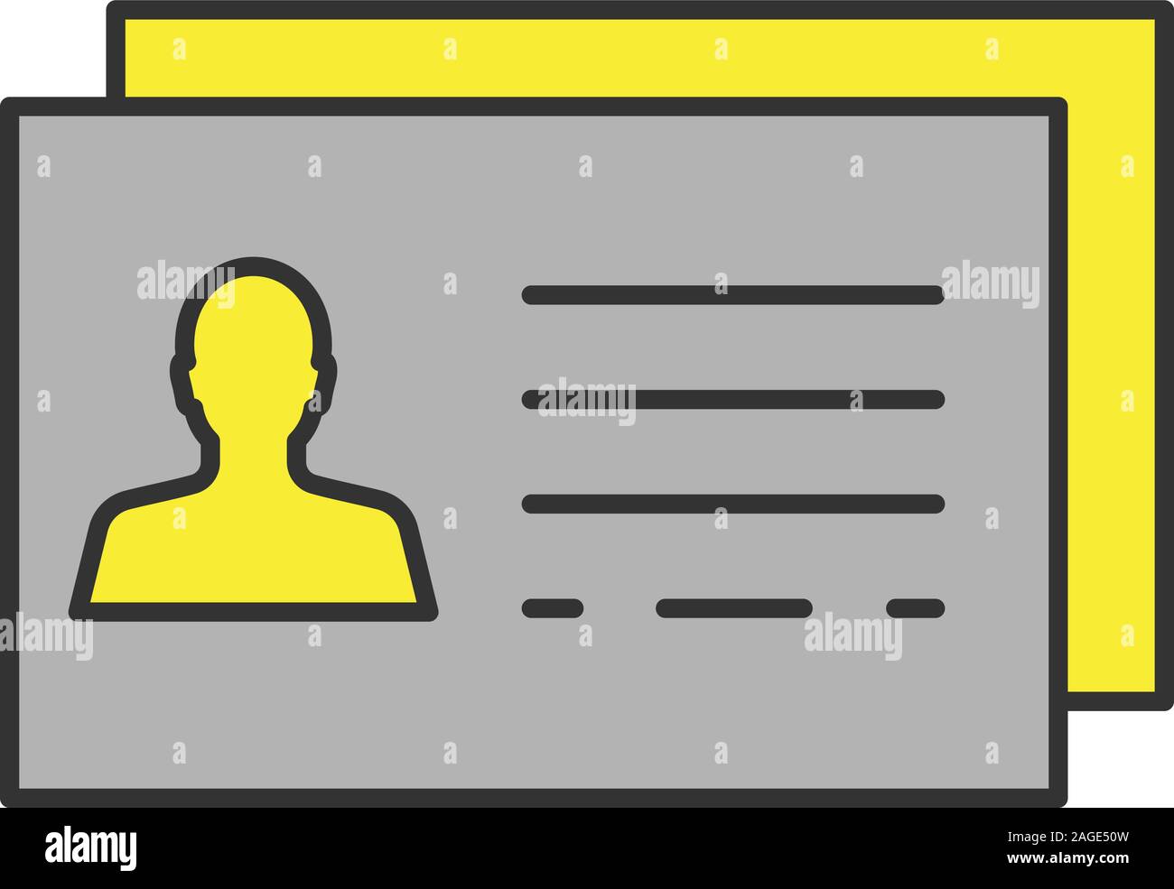 Business card template color icon. Isolated vector illustration Stock ...