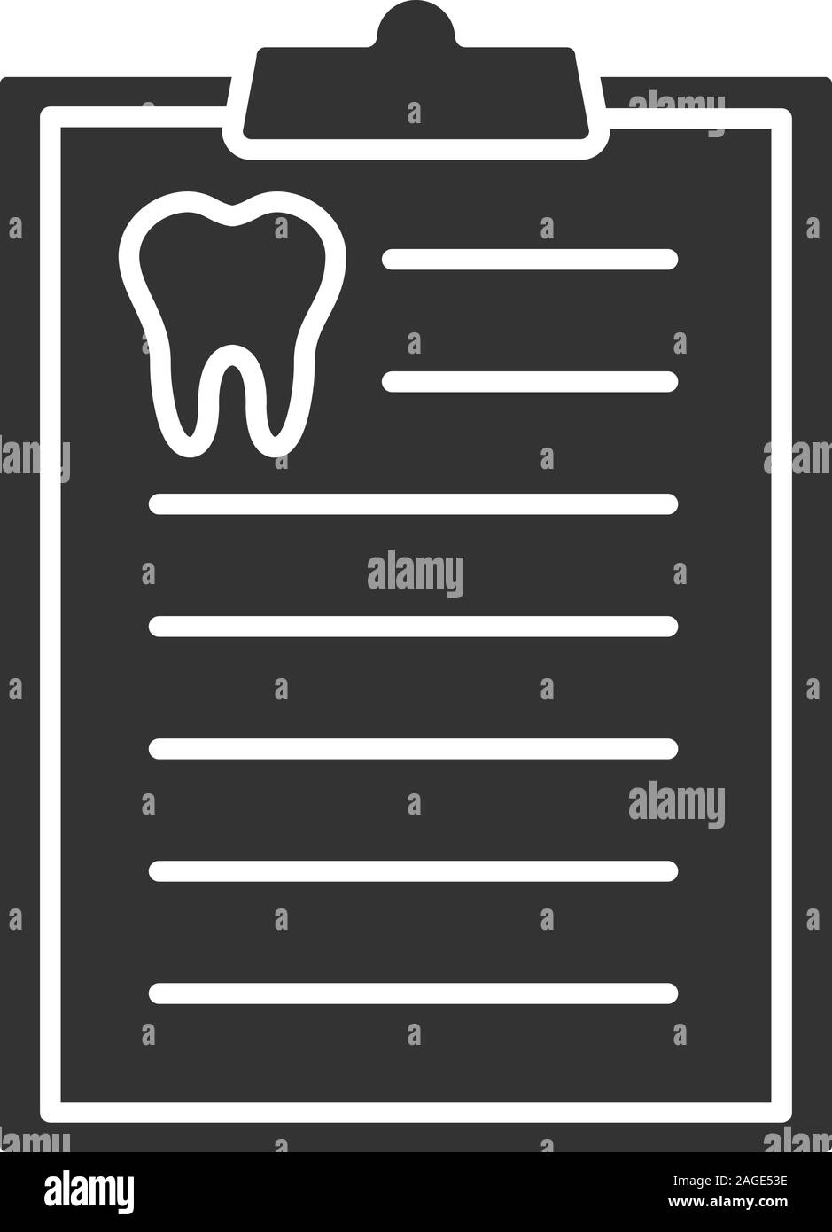 Teeth diagnostic report glyph icon. Silhouette symbol. Dentist advice ...