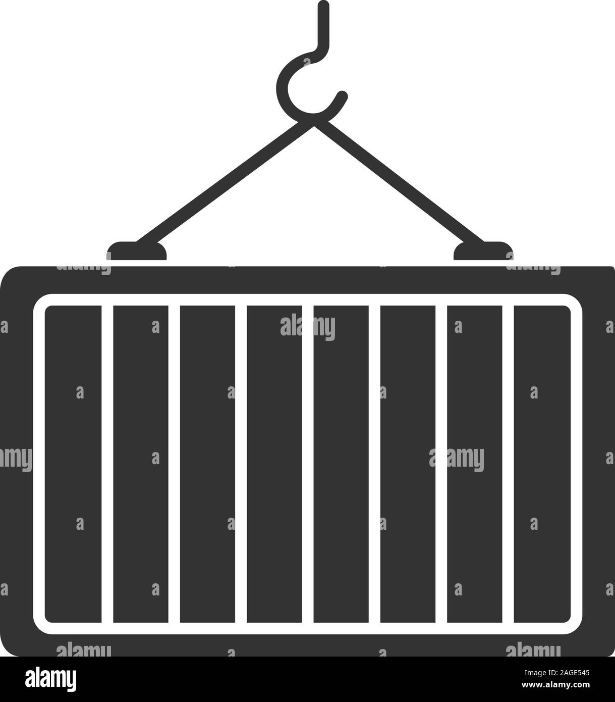 Intermodal container glyph icon. Silhouette symbol. Shipping container ...