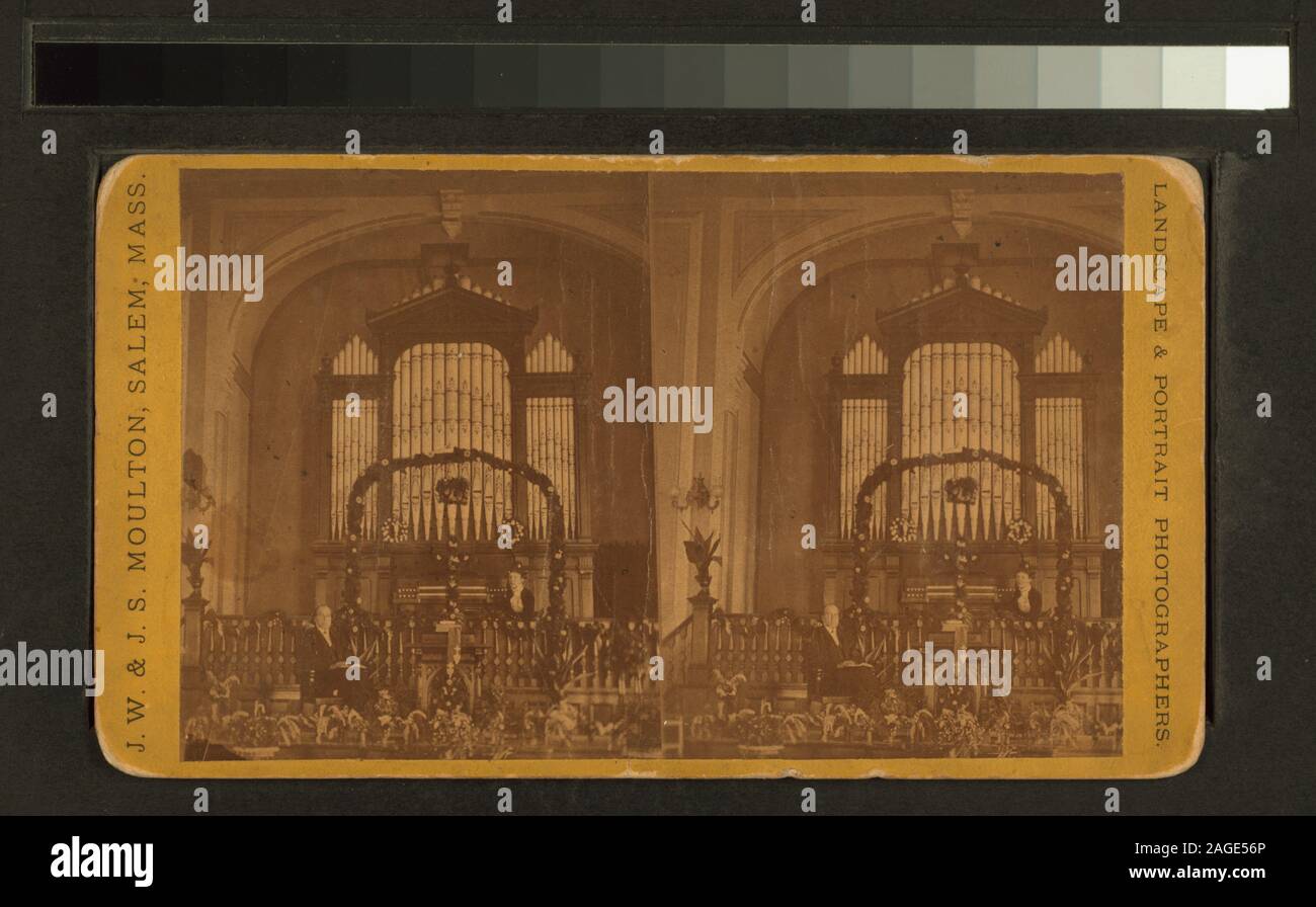 Interior of a church, showing an organ Interior of a church, showing an ...