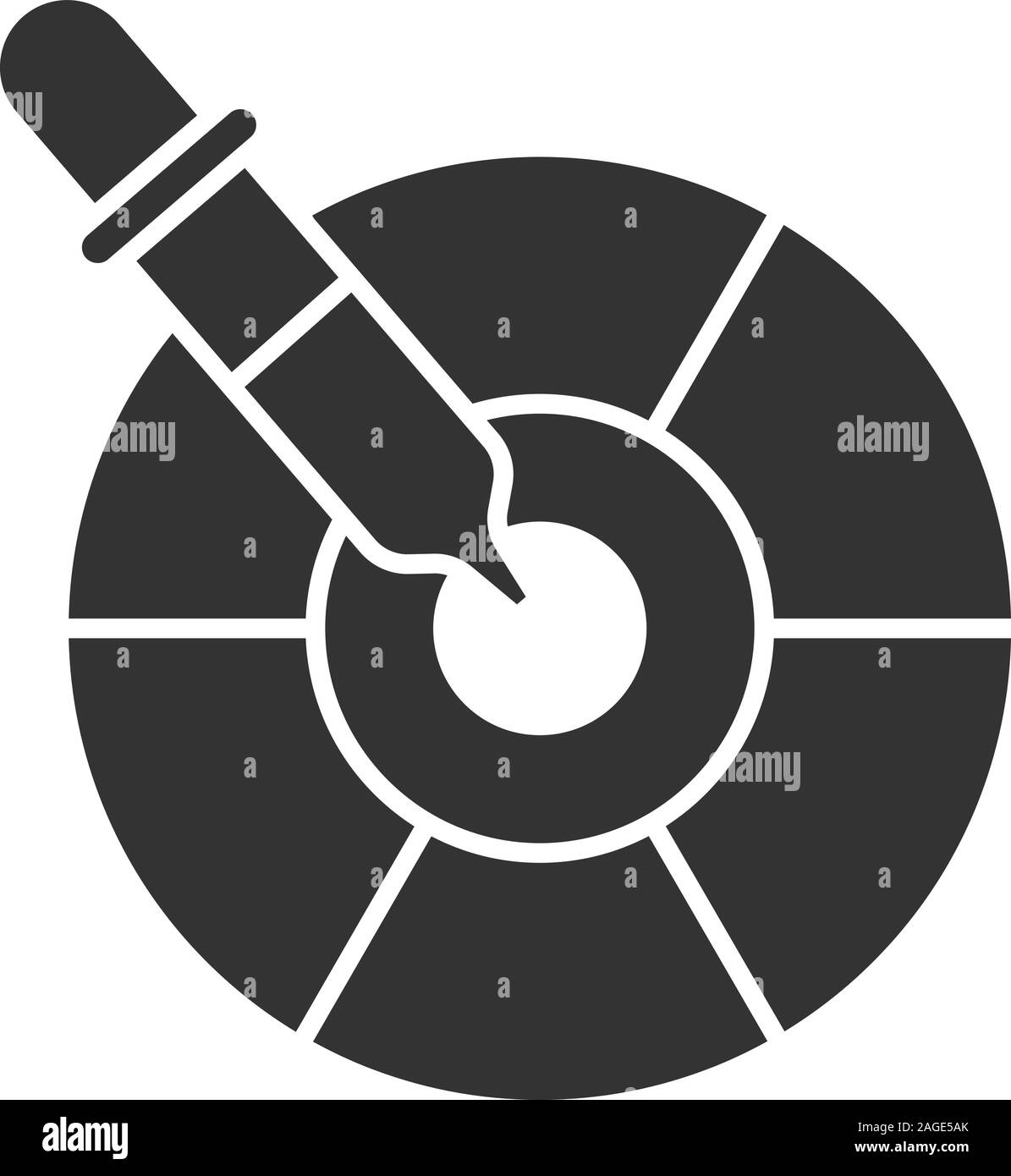 Color picker tool glyph icon. Color palette. Silhouette symbol ...