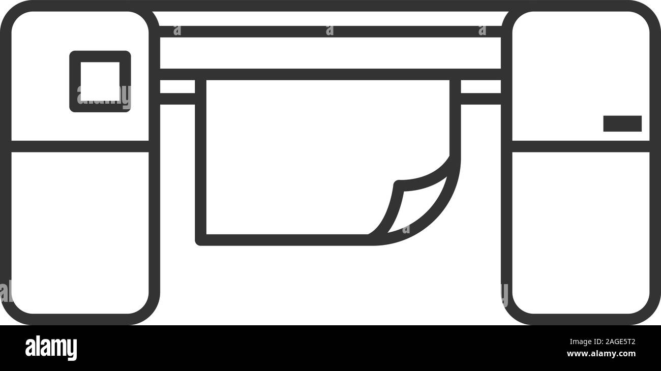 Large format printer linear icon. Thin line illustration. Printing ...