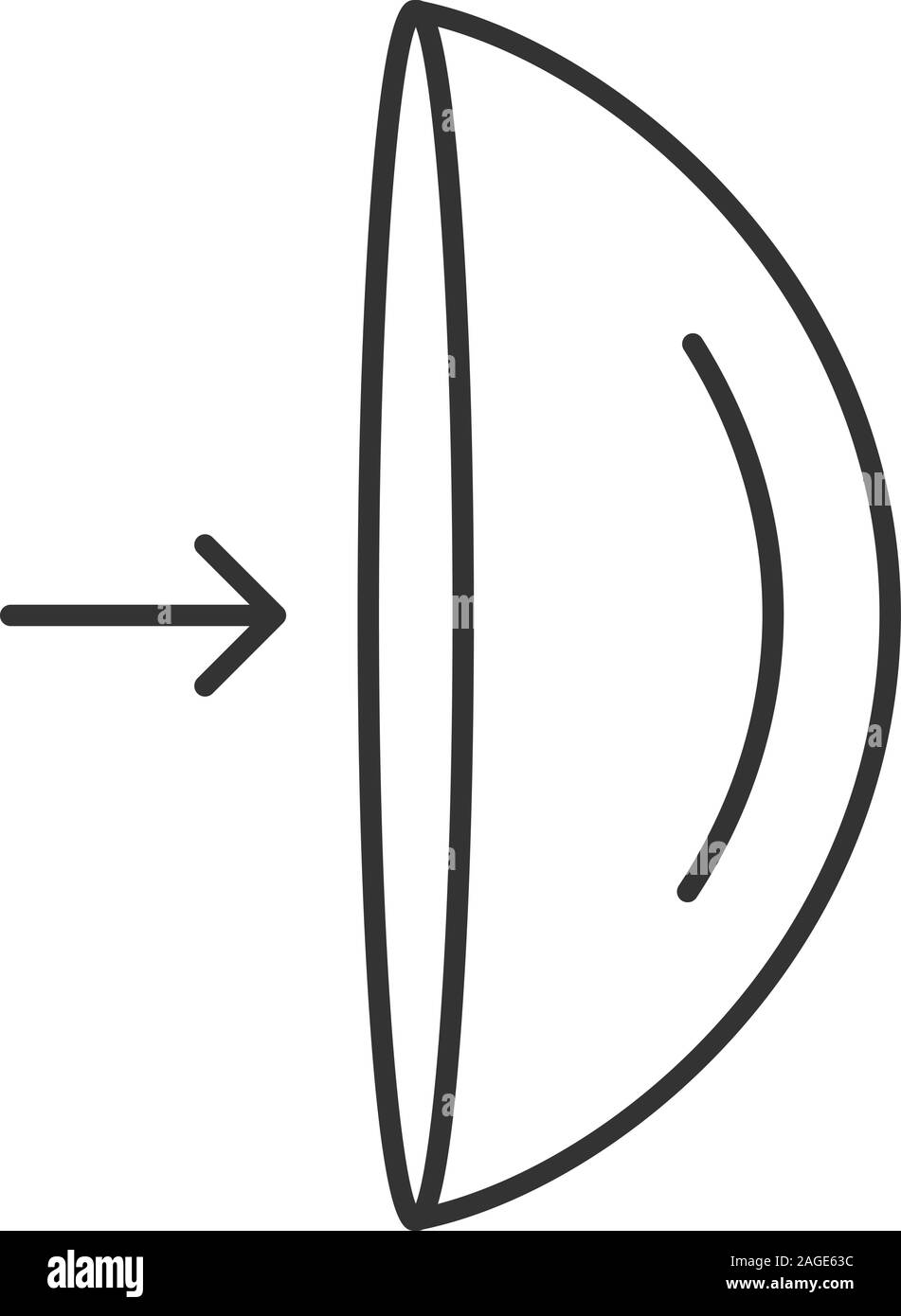 Eye contact lenses removing instruction linear icon. Thin line ...