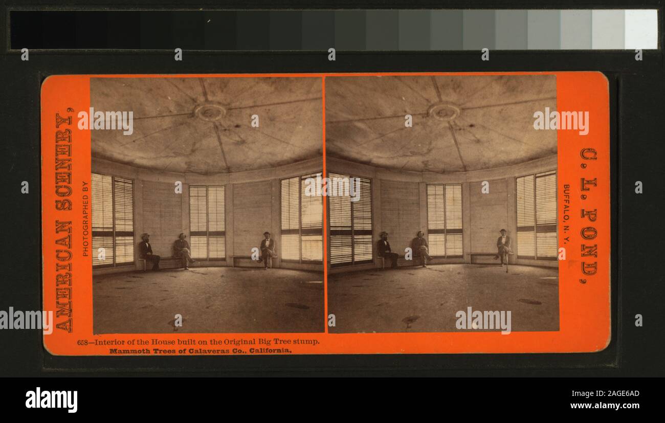 Interior of the House built on the original Big Tree Stump Mammoth ...